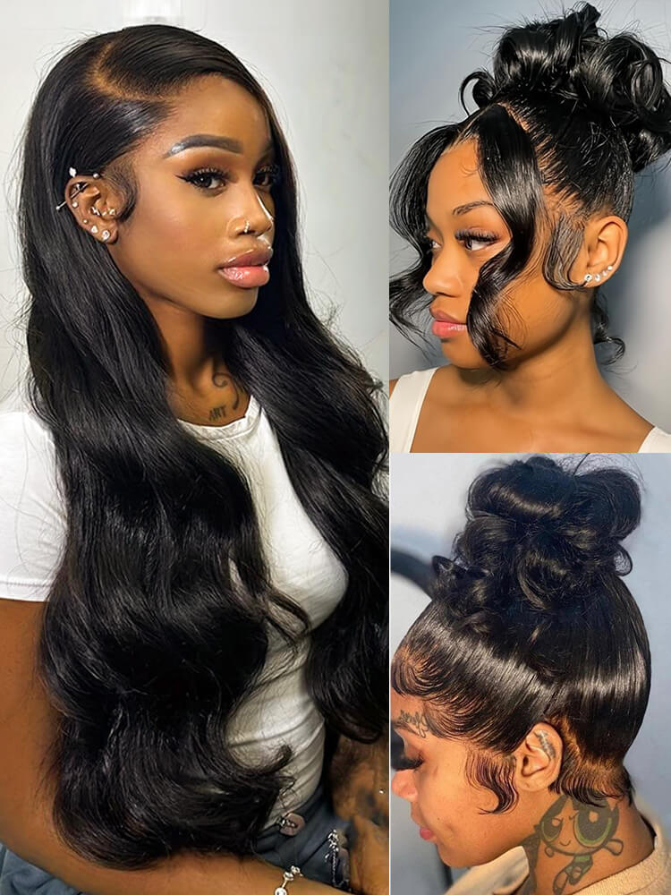 Body Wave 360 Lace Wig Human Hair Pre-Plucked 360 Frontal Drawstring ...