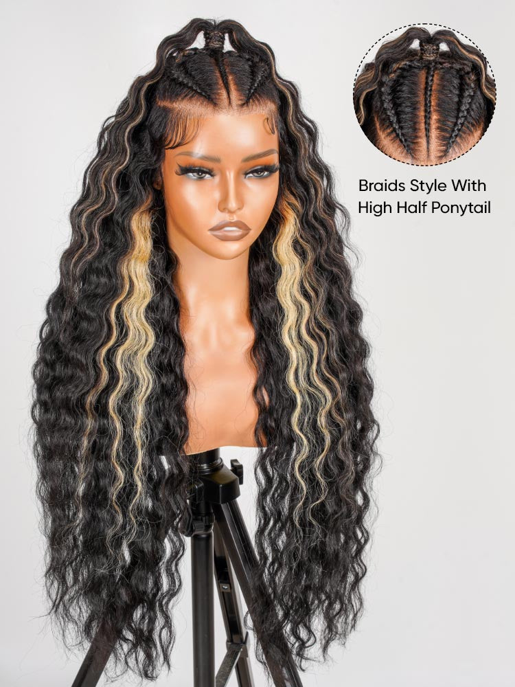 Stylist Braided Human Hair Wigs With Highlights – Yolissa Hair
